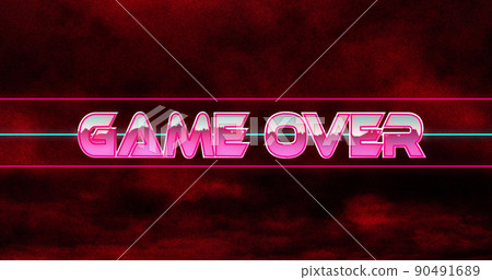 Image of game over text over red and black...-插圖素材 [90491689] - PIXTA圖庫