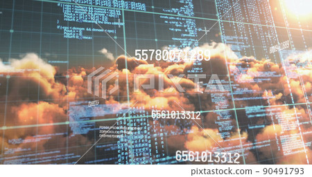 Image of numbers and computer code processing... - Stock Illustration ...