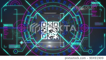 Image of scope scanning and qr code security... - Stock Illustration [90491909] - PIXTA