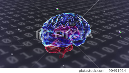 Digital image of human brain spinning against... - Stock Illustration [90491914] - PIXTA