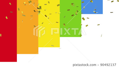 Image of confetti falling over lgbt flags - Stock Illustration ...