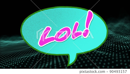 Image of lol text over blue dots on black... - Stock Illustration ...