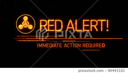 Image of red alert sign and text on black... - Stock Illustration ...