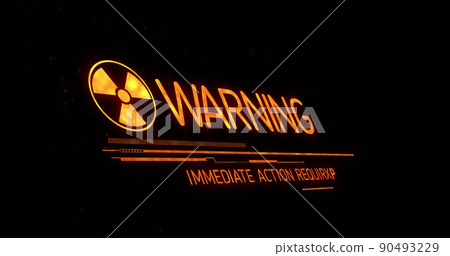 Image of warning text with biohazard symbol on... - Stock Illustration ...