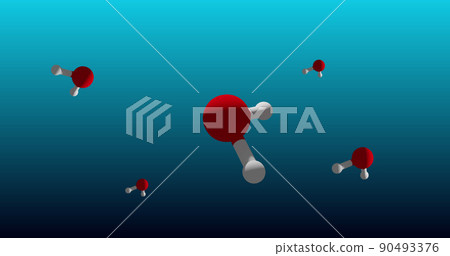 Image of molecules rotating on blue background-插圖素材 [90493376] - PIXTA圖庫