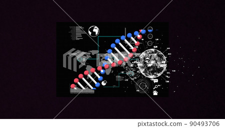 Image of digital interface with data processing... - Stock Illustration ...
