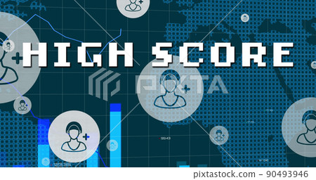 Image of high score in digital abstract space... - Stock Illustration ...