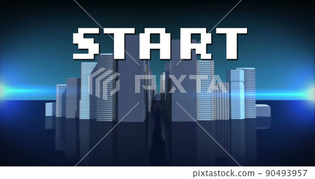 Image of start text in white letters over... - Stock Illustration ...