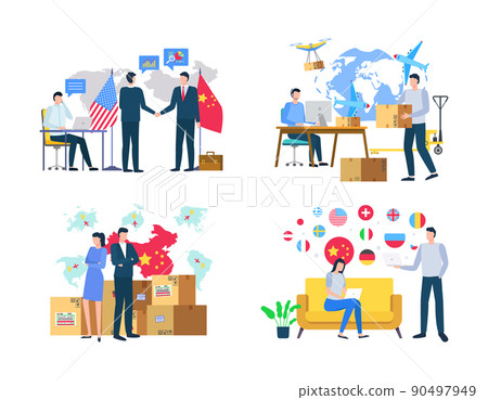 Import or Export, Delivery of Goods, World Vector - Stock Illustration ...