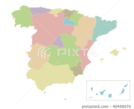 Vector blank map of Spain with regions and... - Stock Illustration ...