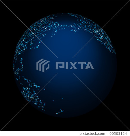 Earth globe. Digital technology computing... - Stock Illustration ...