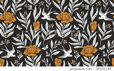 Boho mystical seamless pattern. Vector... - Stock Illustration ...