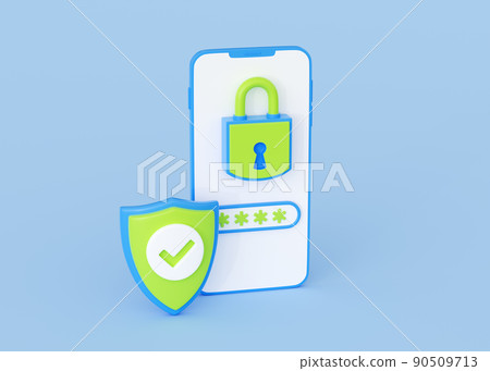 Personal data secure 3d render - padlock and... - Stock Illustration [90509713] - PIXTA