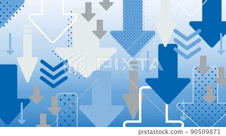 Descending arrow background blue - Stock Illustration [90509871] - PIXTA