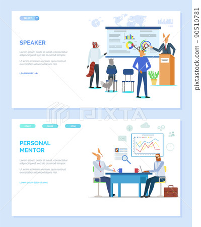 Speaker and Personal Mentor Hipster Animals Web - Stock Illustration ...