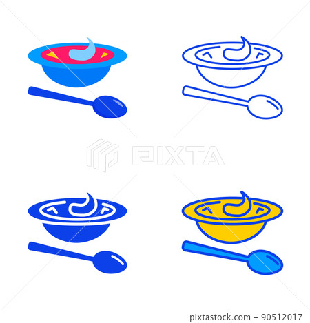 Borscht icon set in flat and line style - Stock Illustration [90512017 ...
