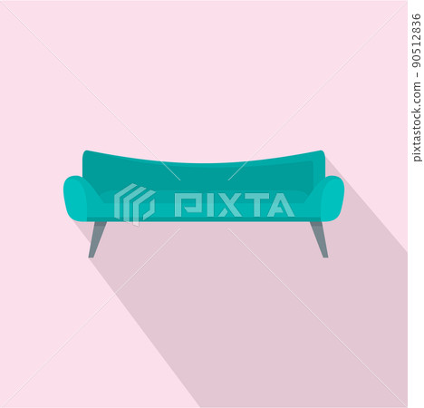 Modern sofa icon, flat style - Stock Illustration [90512836] - PIXTA