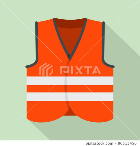 Road vest icon, flat style - Stock Illustration [90513456] - PIXTA