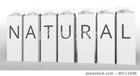 Boxes with NATURAL text. 3D rendering - Stock Illustration [90513896 ...
