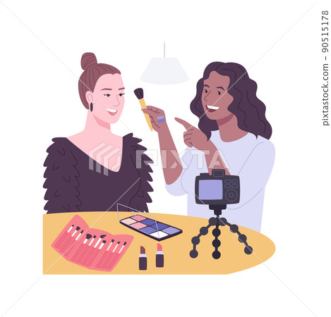 Makeup tutorial isolated cartoon vector... - Stock Illustration ...