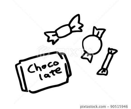 Simple illustration line drawing candy - Stock Illustration [90515946 ...