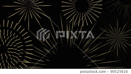 Image of exploding gold fireworks scrolling on... - Stock Illustration [90525616] - PIXTA