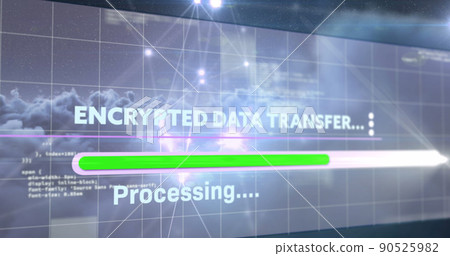 Image of data processing over clouds - Stock Illustration [90525982 ...