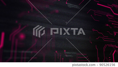 Image of data processing and red integrated...-插圖素材 [90526156] - PIXTA圖庫