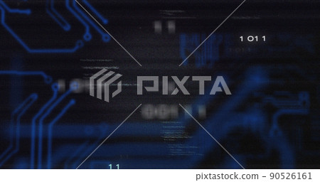 Image of data processing and blue integrated... - Stock Illustration ...