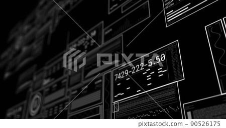 Image of data processing over black background - Stock Illustration ...