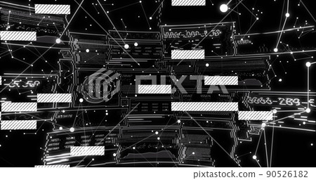 Image of data processing over black background - Stock Illustration ...
