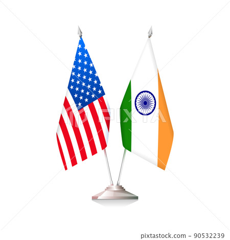 Flags of USA and India. Vector illustration - Stock Illustration ...