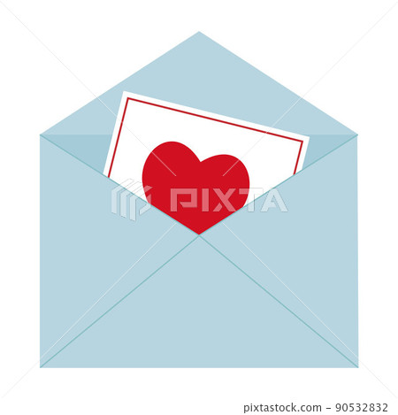 Love letters in an envelope, vector... - Stock Illustration [90532832 ...