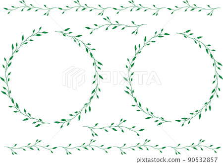 Hand-painted leaf frame, banner - Stock Illustration [90532857] - PIXTA