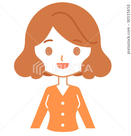 Female character upper body-smile - Stock Illustration [90535658] - PIXTA