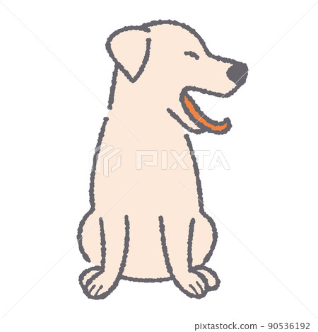 Illustration of a yawning dog - Stock Illustration [90536192] - PIXTA
