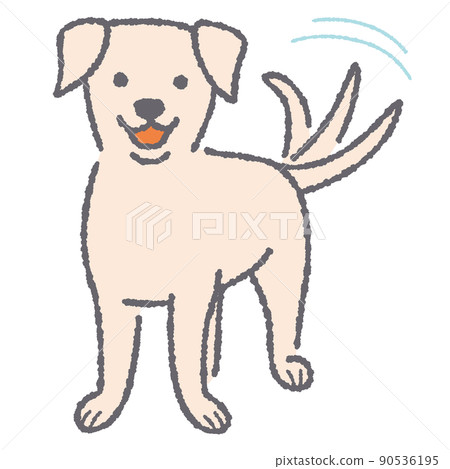 Illustration of a dog waving its tail - Stock Illustration [90536195 ...