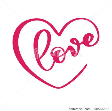 Handwritten laser cut calligraphy text Love in... - Stock Illustration ...