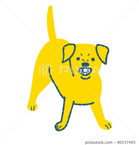 Illustration of a dog groaning showing its fangs - Stock Illustration ...