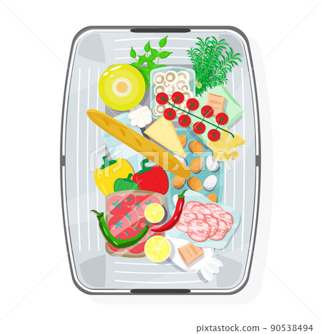 Grocery food vector - Stock Illustration [90538494] - PIXTA