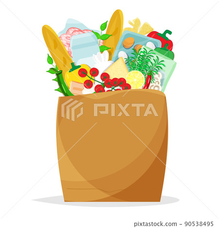 Grocery food vector - Stock Illustration [90538495] - PIXTA