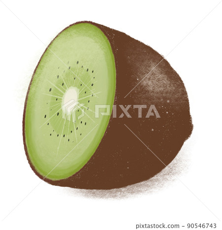 Illustration of kiwi colored pencil drawing - Stock Illustration ...