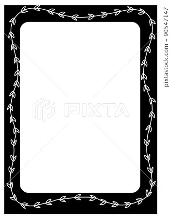 vector background black frame made of leaves-插圖素材 [90547147] - PIXTA圖庫