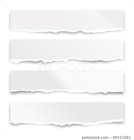 Ripped paper strips isolated on white... - Stock Illustration [90551081 ...