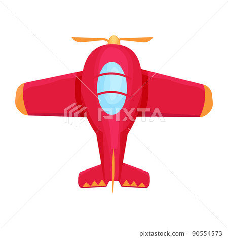 Cute plane, airplane model in cartoon style... - Stock Illustration ...