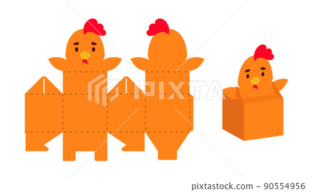 Simple packaging favor box chicken design for... - Stock Illustration ...