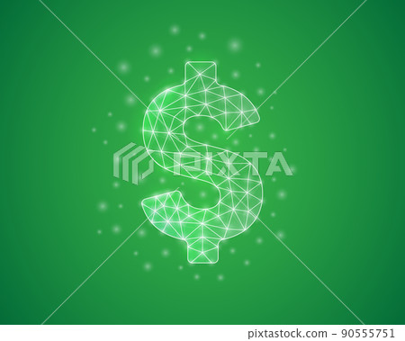 Dollar low poly symbol with white connected... - Stock Illustration ...