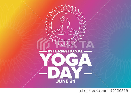 International Yoga Day. June 21. Holiday... - Stock Illustration ...