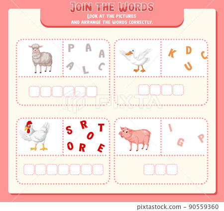 Arrange the letters in order with pictures - Stock Illustration ...