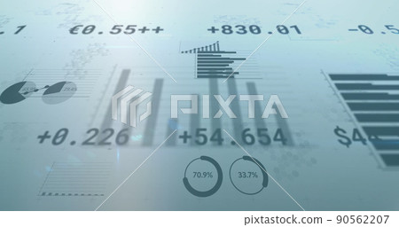Image of financial data and graphs over white... - Stock Illustration ...
